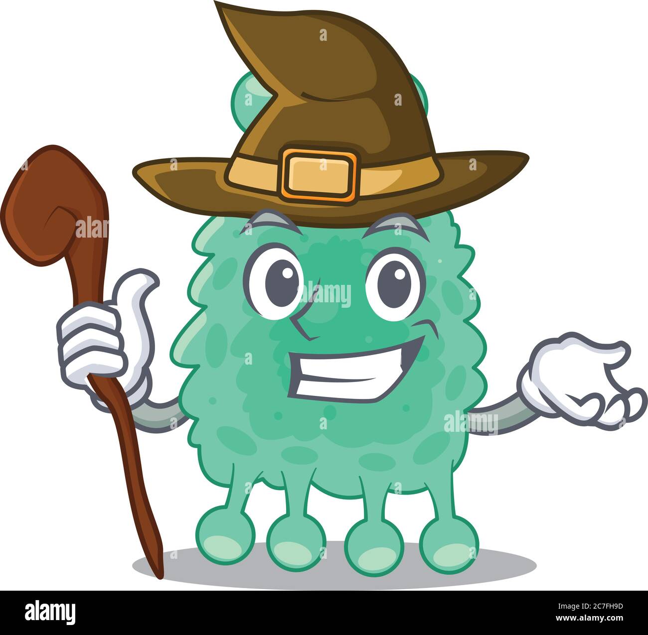 Azotobacter vinelandii funny but sneaky witch cartoon character design ...