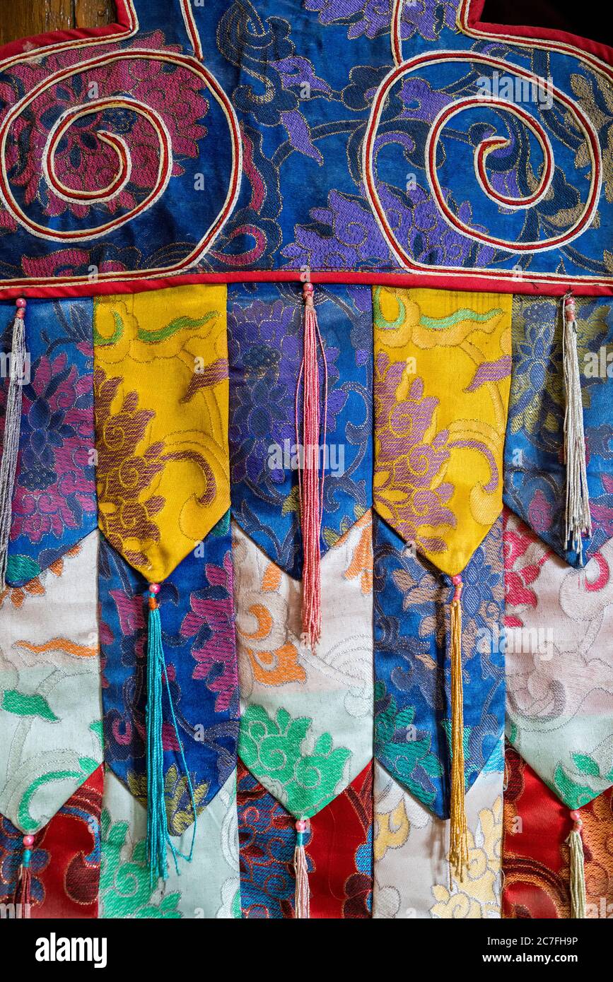 Decoration of buddhist temple. Samba Gompa, Muktinath, Lower Mustang ...