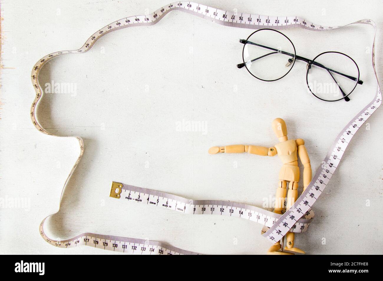 sew set, sew things on the white background. measuring and glass ...