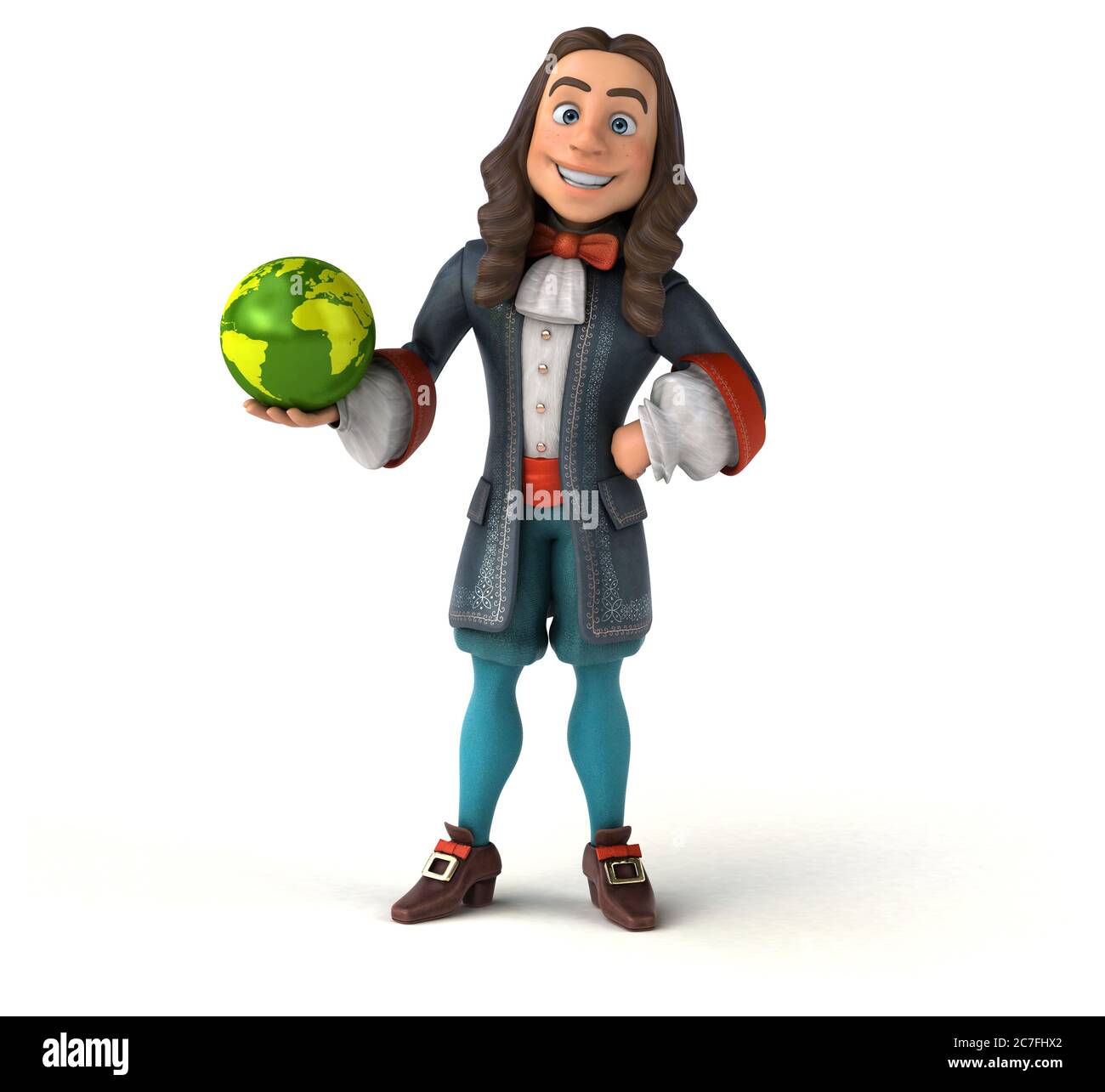 3D Illustration of a cartoon man in historical baroque costume Stock ...