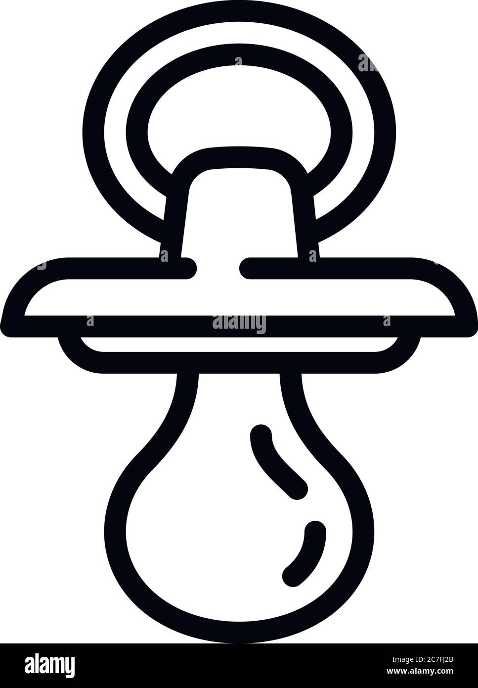 Silicone pacifier icon. Outline silicone pacifier vector icon for web ...