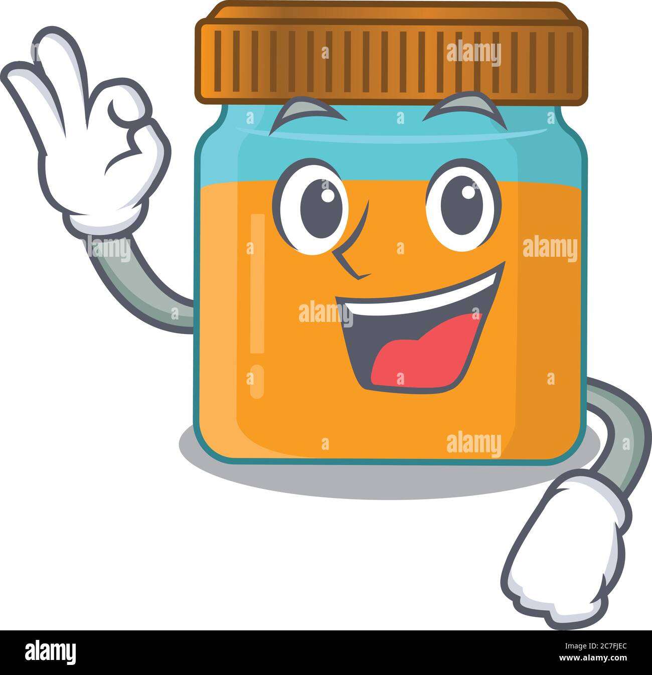 Honey jar mascot design style showing Okay gesture finger Stock Vector ...