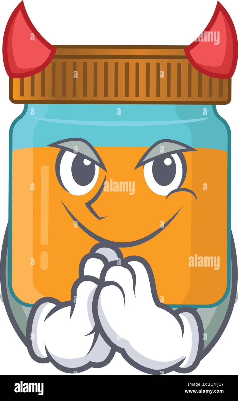 Honey jar clothed as devil cartoon character design concept Stock ...