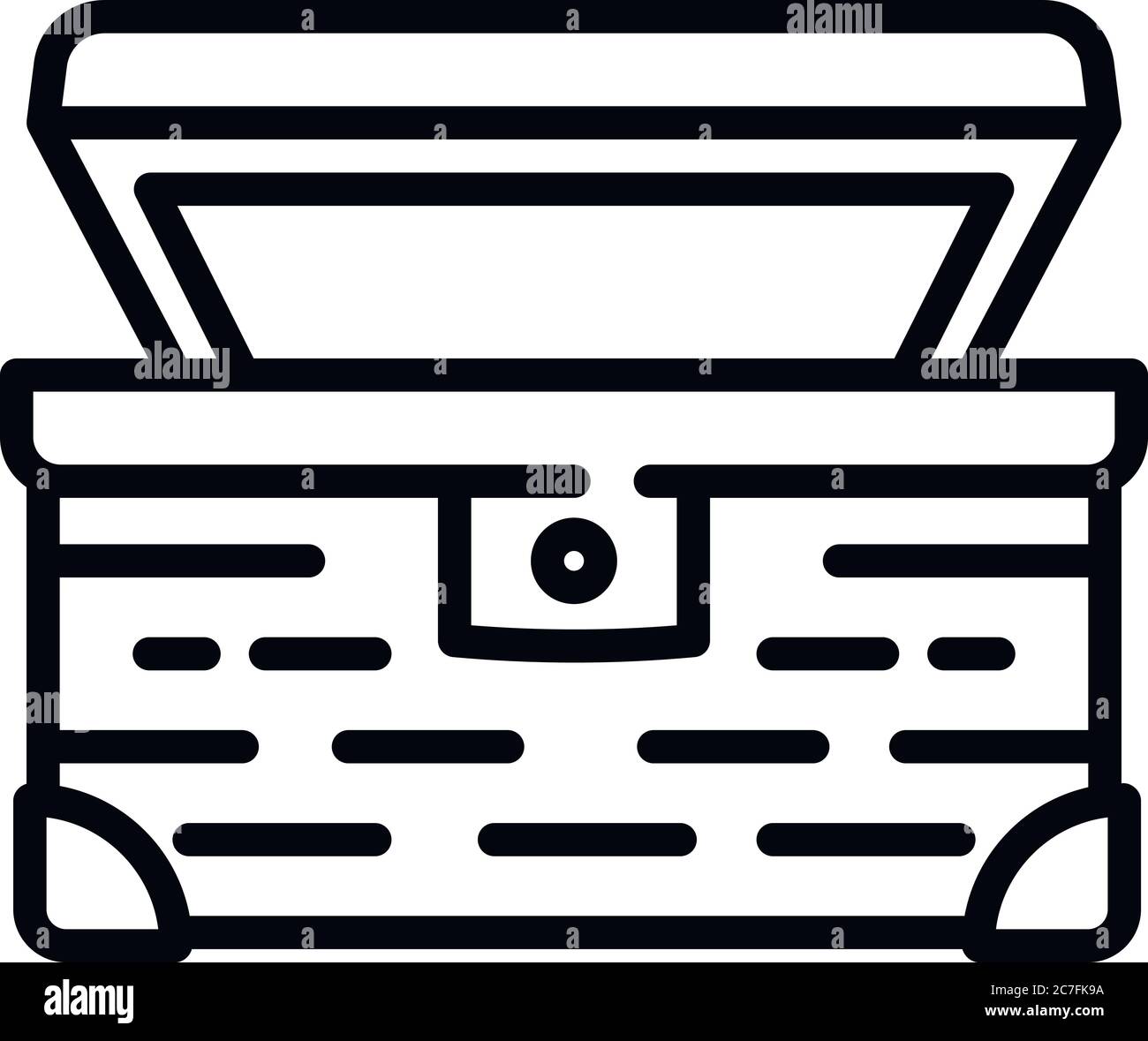 Open dower chest icon. Outline open dower chest vector icon for web ...