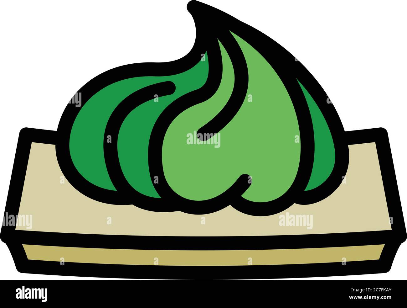 Green wasabi icon. Outline green wasabi vector icon for web design ...