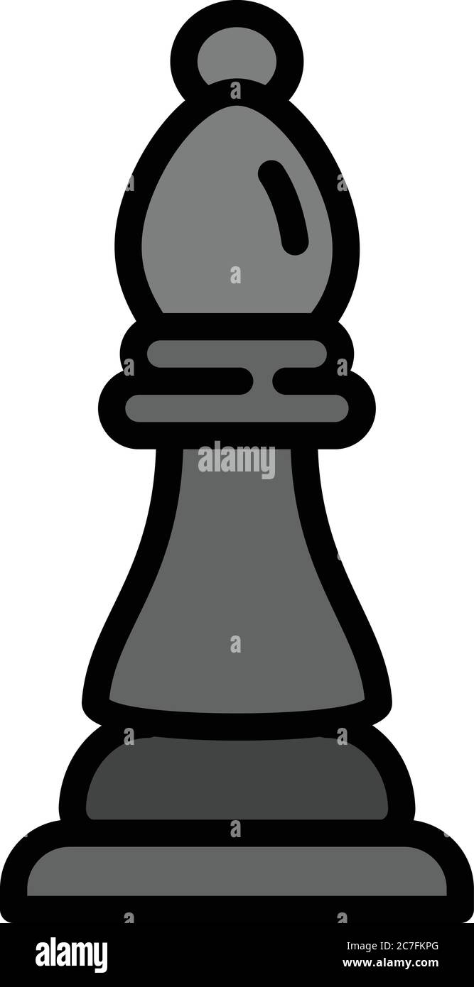Chess bishop icon. Outline chess bishop vector icon for web design ...