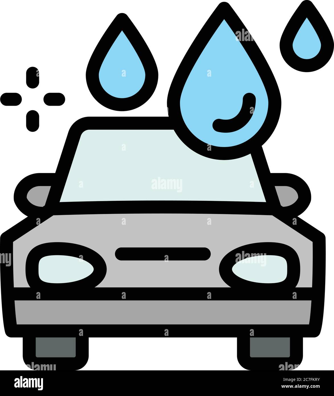 Car water wash icon. Outline car water wash vector icon for web design ...