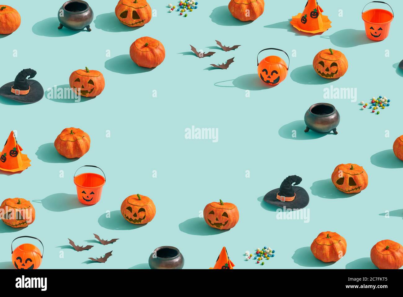 Collection of Halloween objects viewed from above Stock Photo - Alamy
