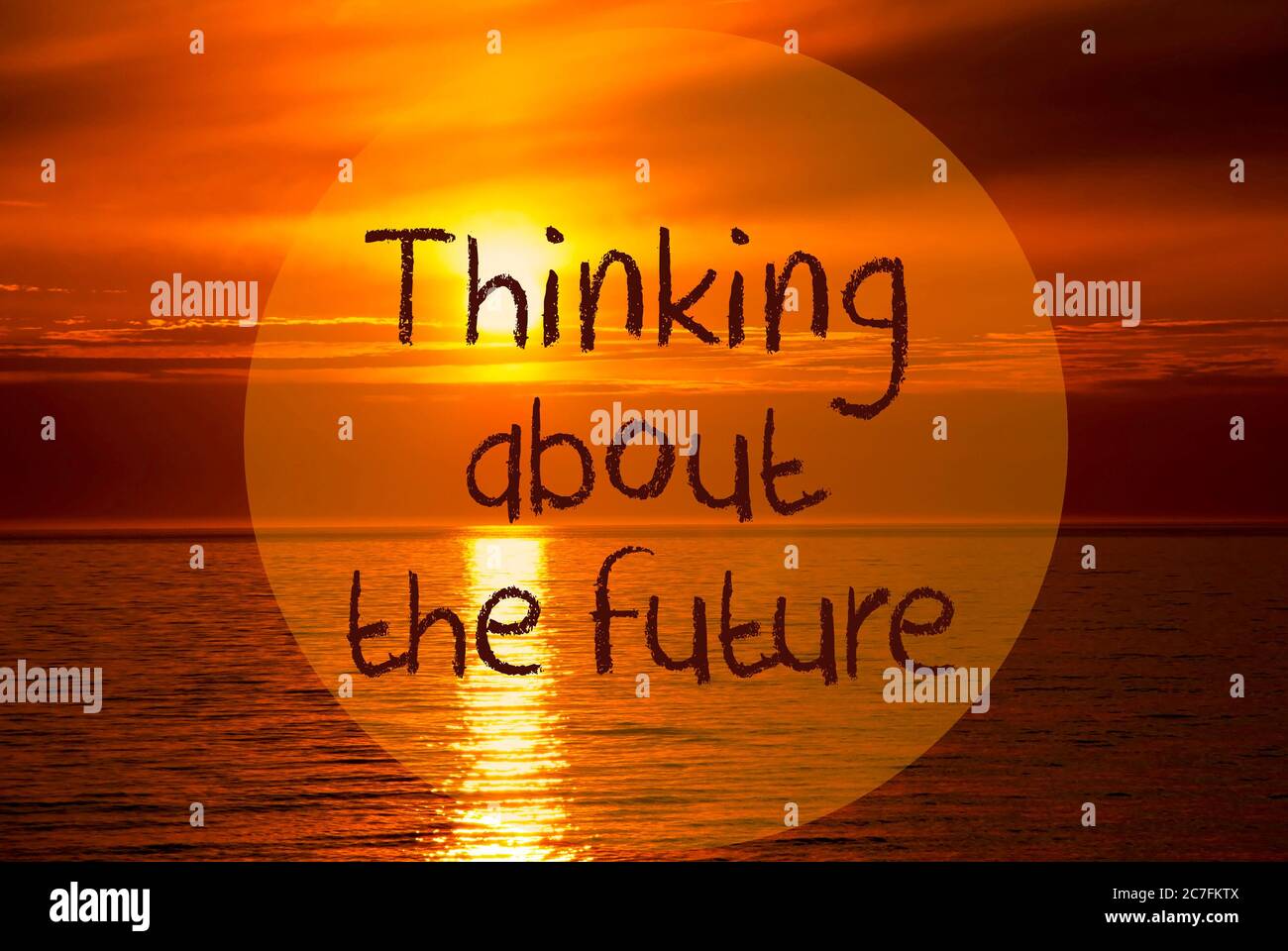 Romantic Ocean Sunset, Sunrise, Thinking About The Future Stock Photo ...