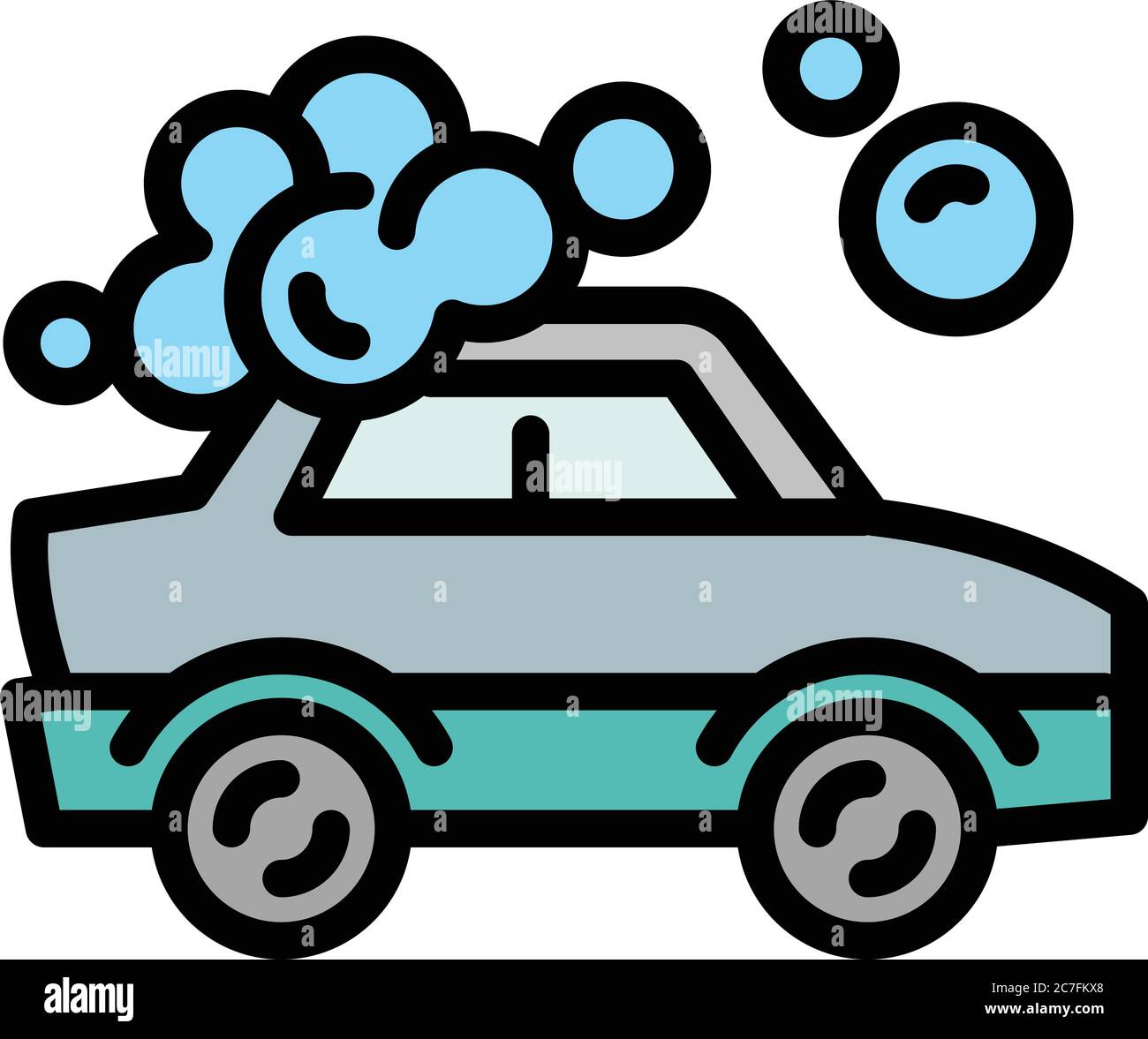 Clean car foam icon. Outline clean car foam vector icon for web design ...