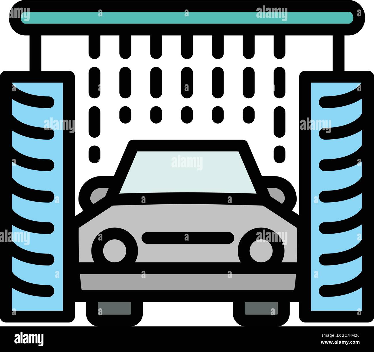 Cleaning wash car icon. Outline cleaning wash car vector icon for web ...