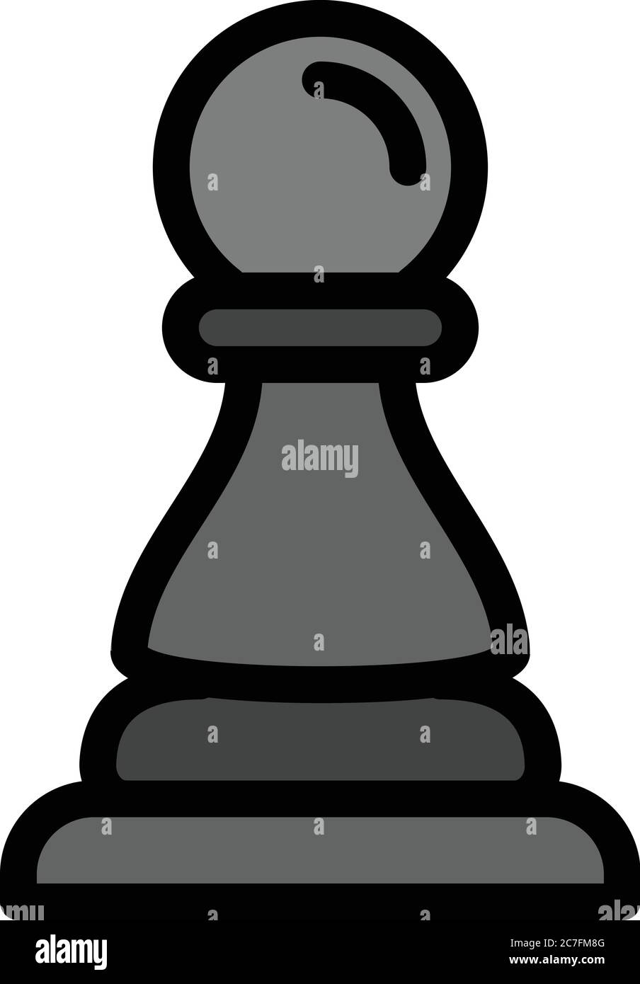 Pawn piece icon. Outline pawn piece vector icon for web design isolated ...