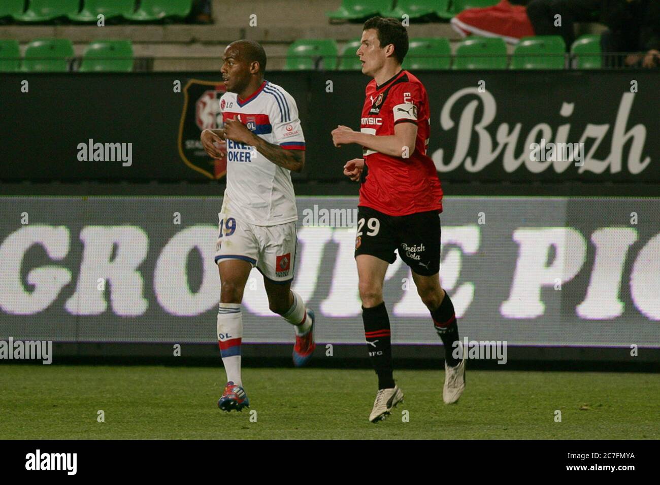 Jimmy Briand and Romain Danzé during the Ligue 1, 2011 - 2012, Stade ...