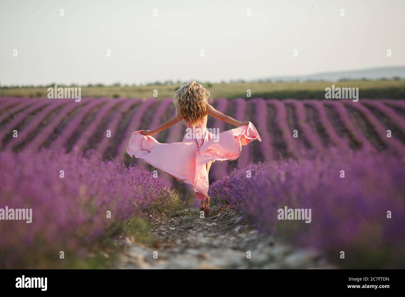 Lady running in flower field hi-res stock photography and images - Alamy