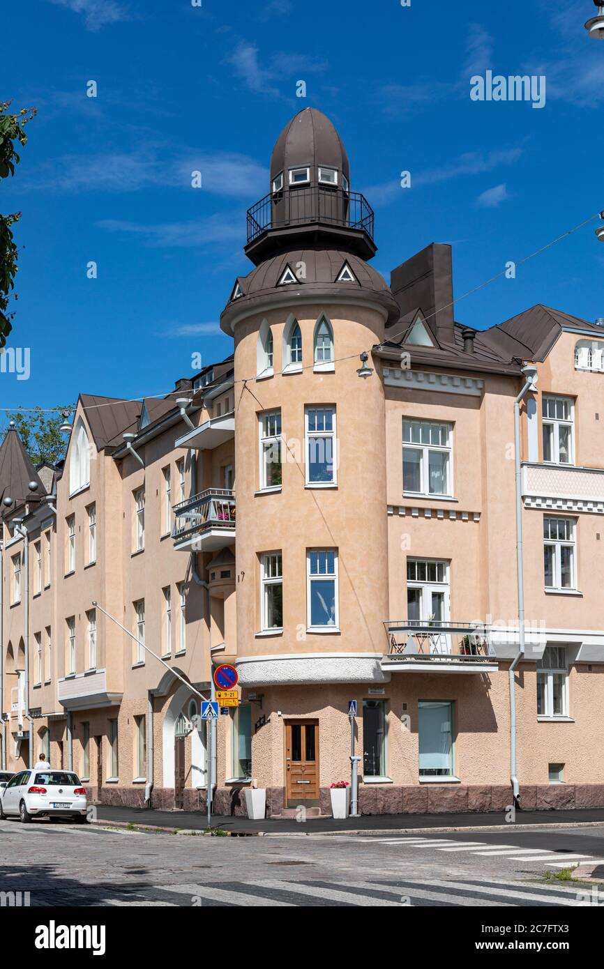 Veikkola, a residential building with turret, designed by architect ...