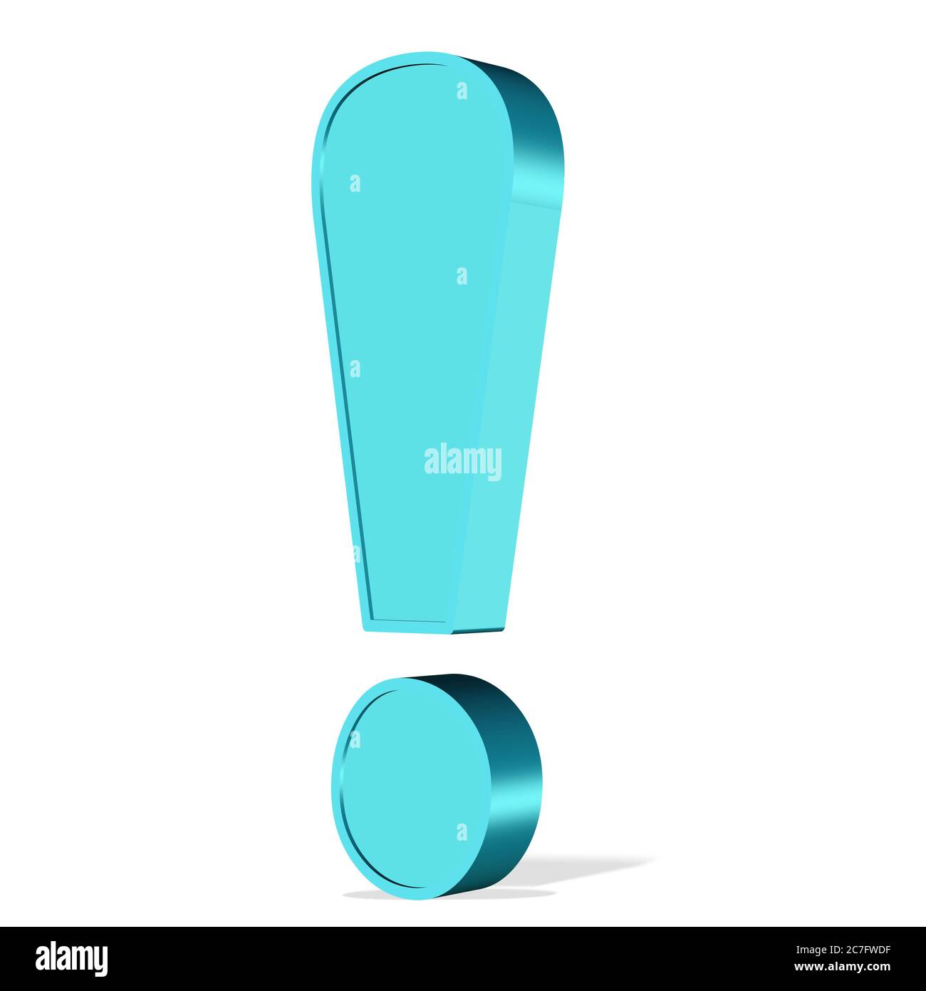 Blue exclamation mark against white background, 3d illustration Stock ...