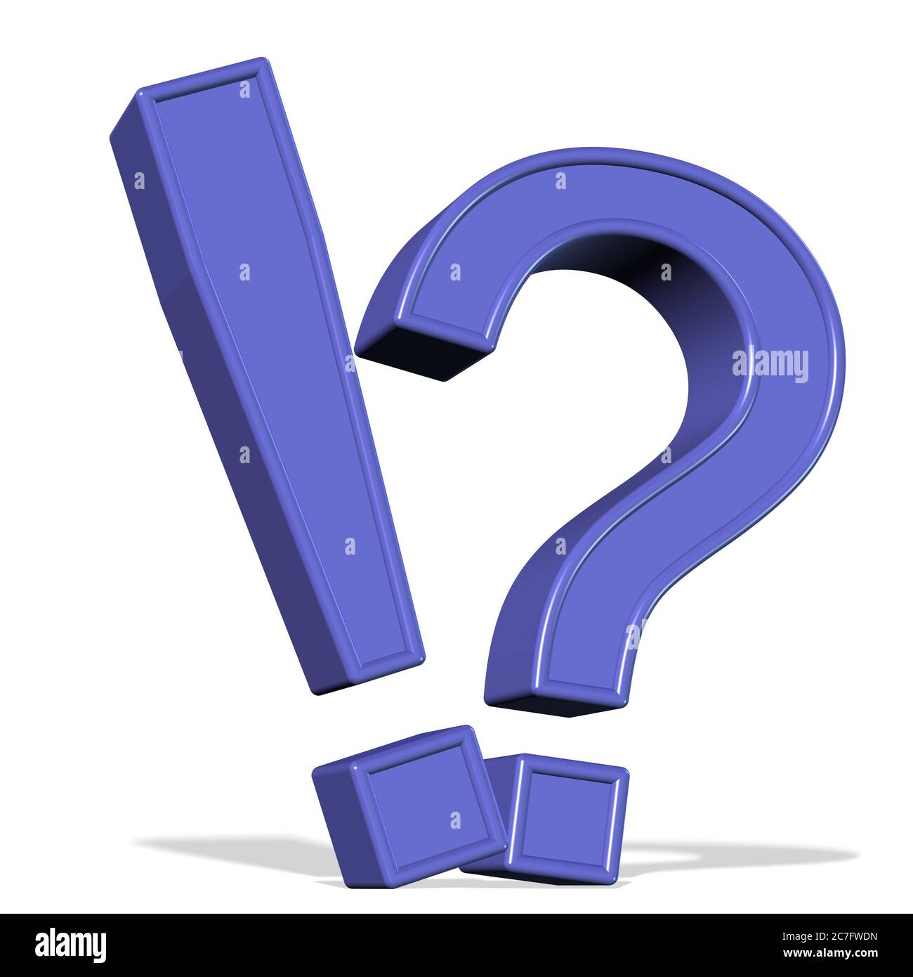 Question mark and exclamation mark, isolated against white background ...