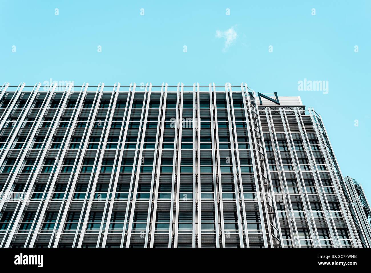 Madrid, Spain - July 12, 2020: Modern office buildings in AZCA business ...