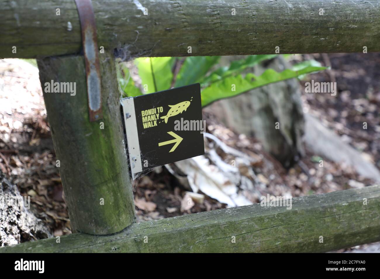 Bondi to Manly walk sign in the area where Cremorne Point borders ...