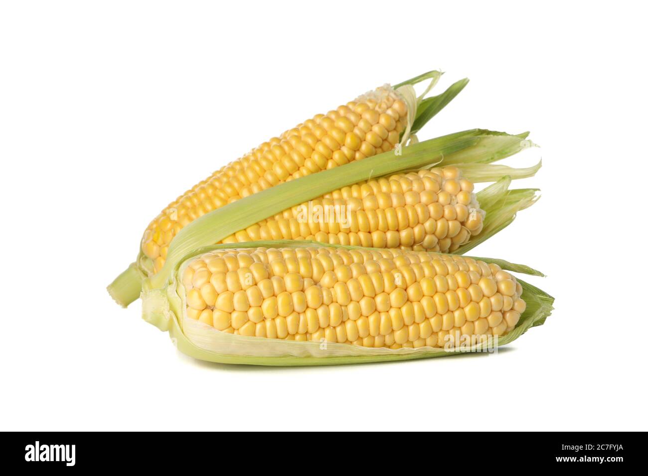 Fresh raw corn isolated on white background Stock Photo - Alamy