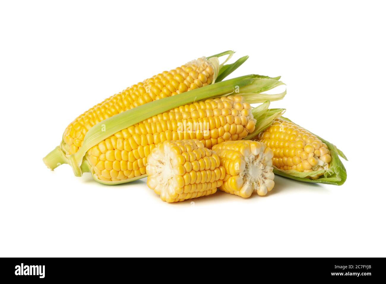 Fresh raw corn isolated on white background Stock Photo - Alamy