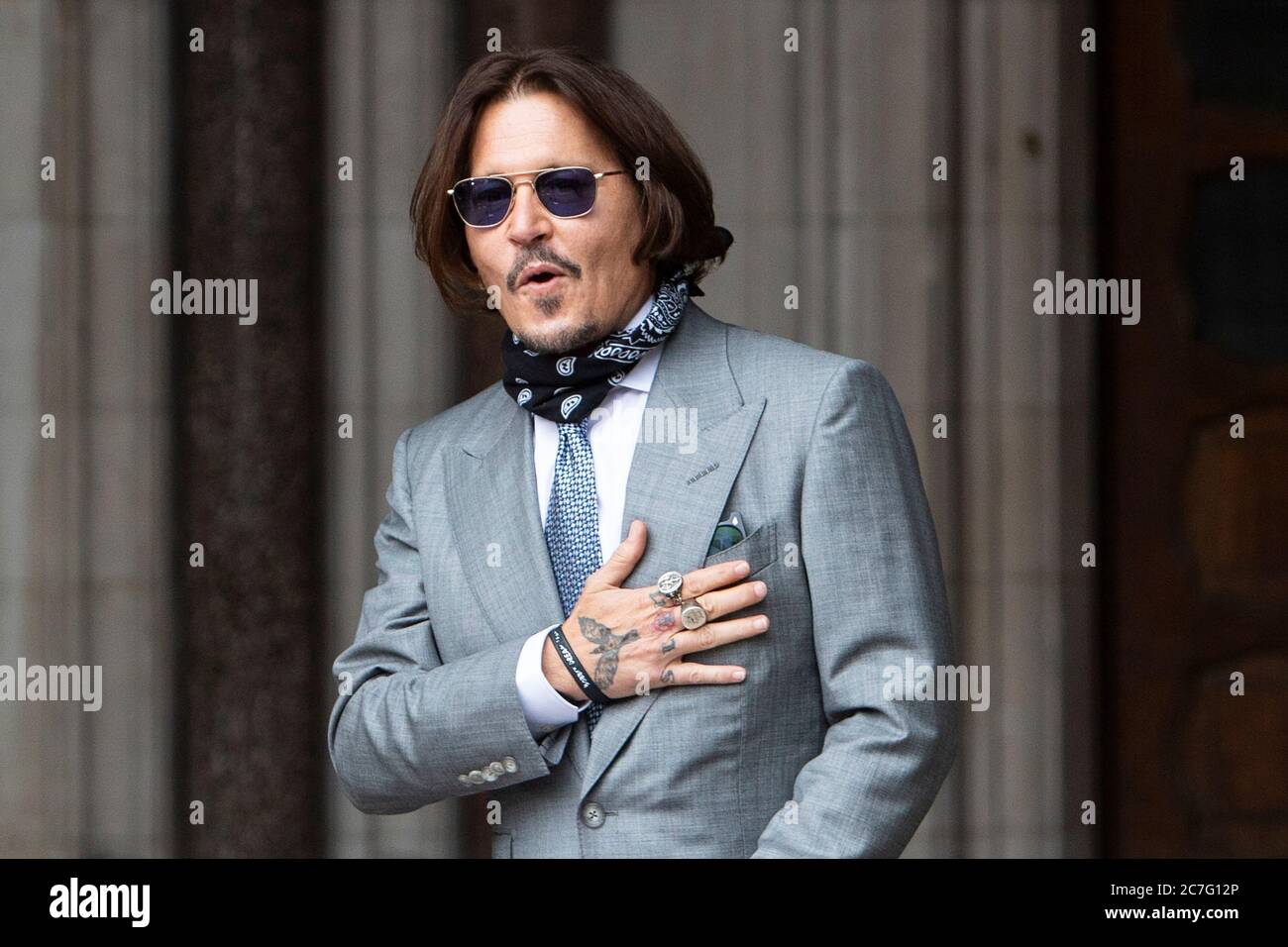 Johnny Depp arrives at London'a Royal Courts of Justice during the ...