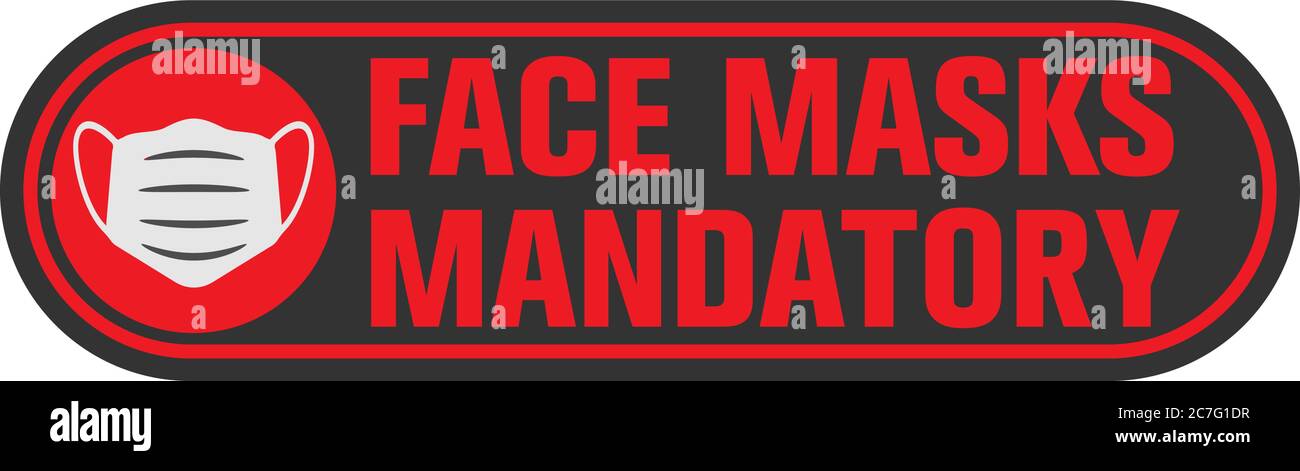 FACE MASKS MANDATORY sign or sticker for businesses with protective ...