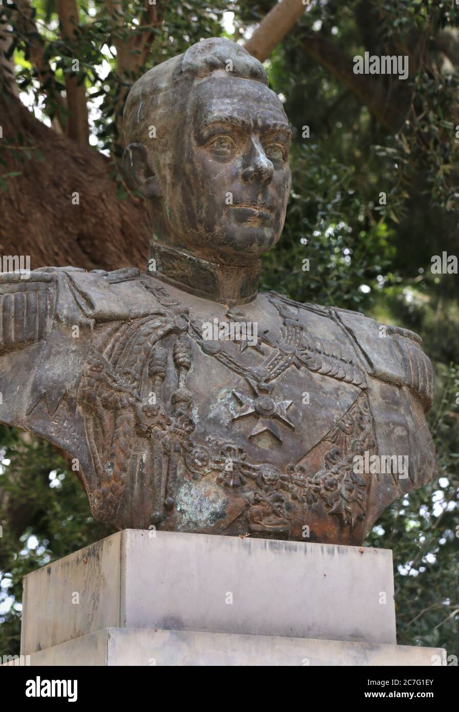 Attard. Malta. San Anton Gardens. Monument of king George VI Stock ...