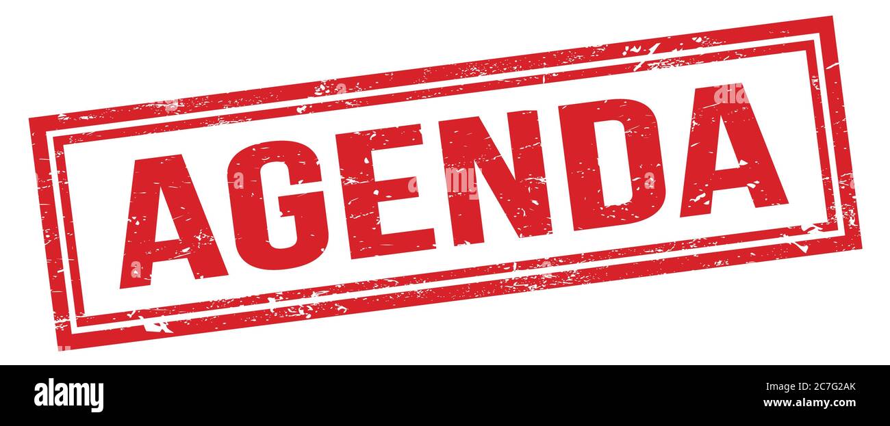 AGENDA red grungy rectangle stamp sign Stock Photo - Alamy