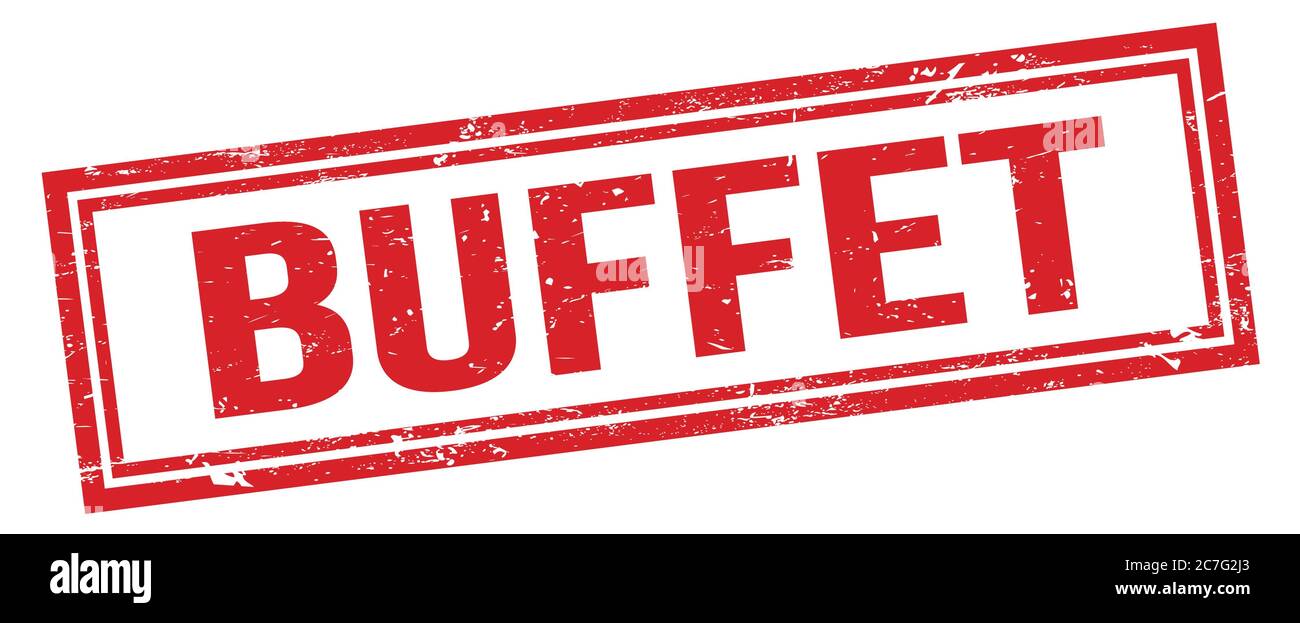 BUFFET red grungy rectangle stamp sign Stock Photo - Alamy