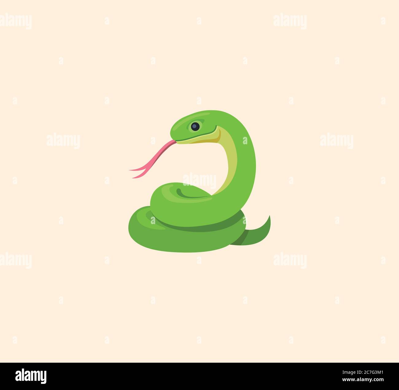 Vector isolated Snake icon. Snake color illustration Stock Vector Image ...