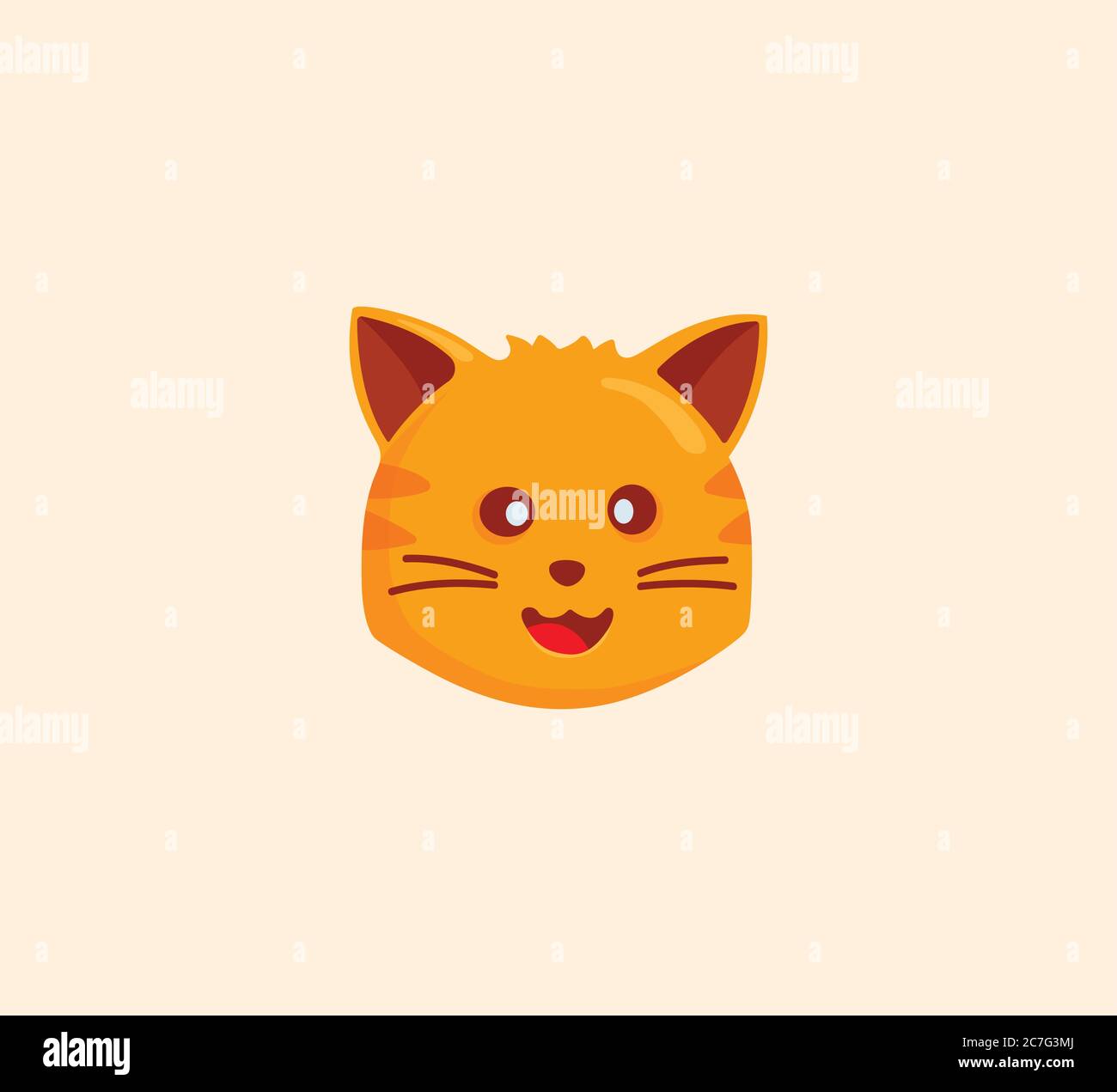 Cat face vector isolated illustration. Cat icon Stock Vector Image ...