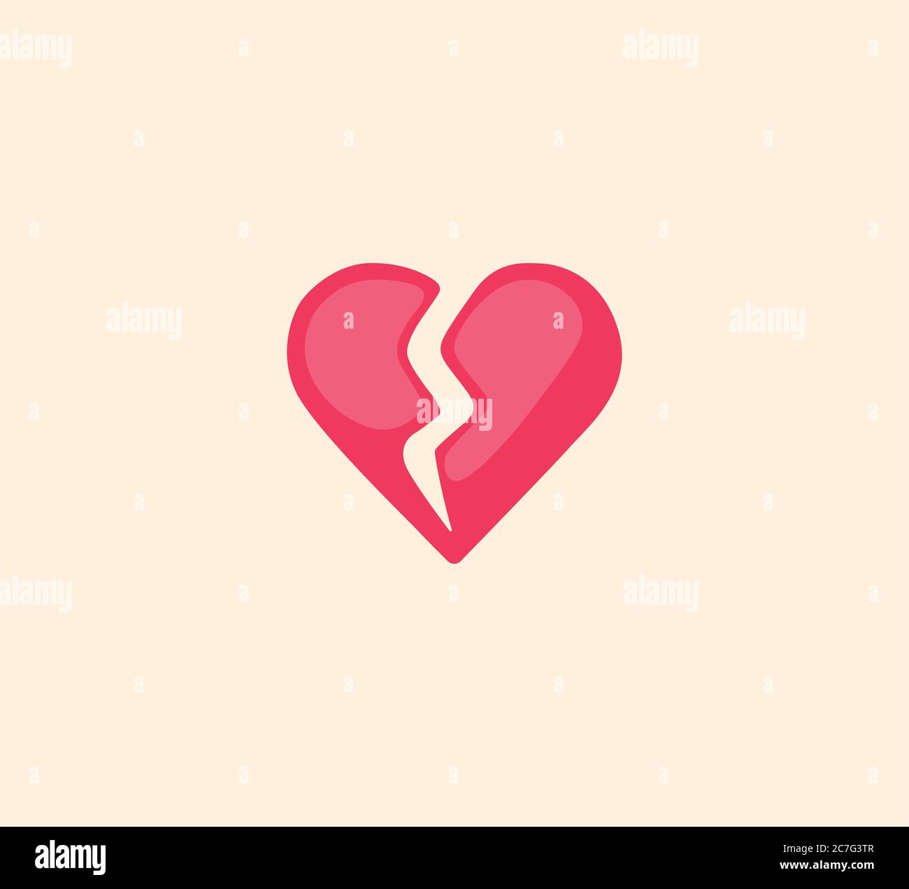 Heart break vector isolated illustration. Heart break icon Stock Vector ...