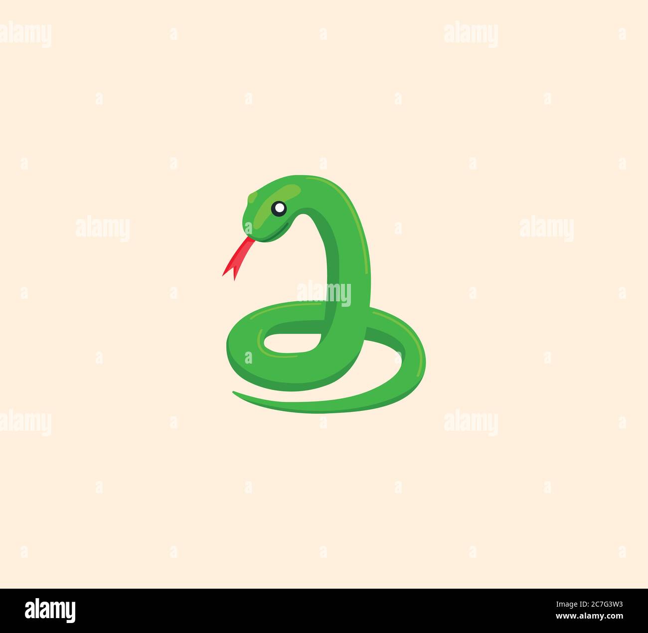 Vector isolated Snake icon. Snake color illustration Stock Vector Image ...