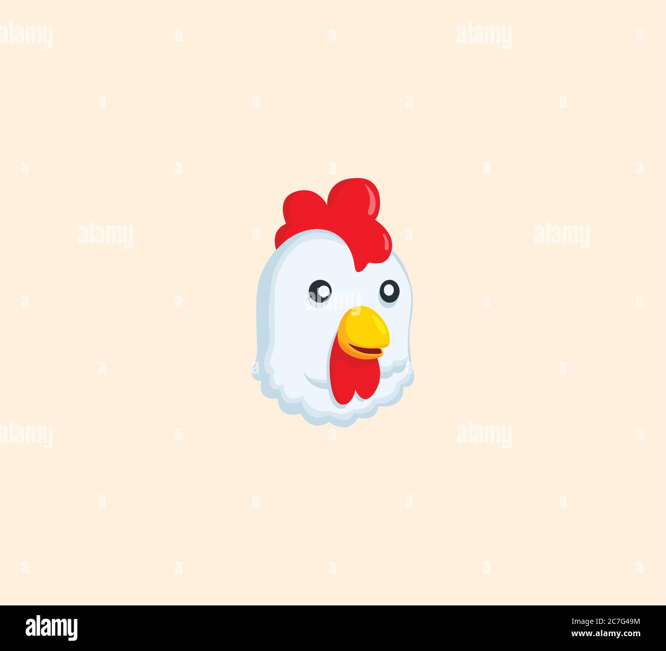 Chicken face vector isolated illustration. Chicken icon Stock Vector ...