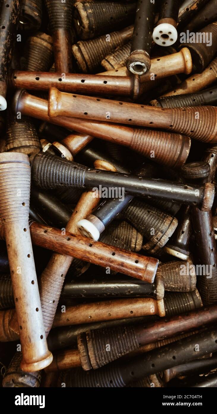 Closeup shot wood pipes hi-res stock photography and images - Alamy