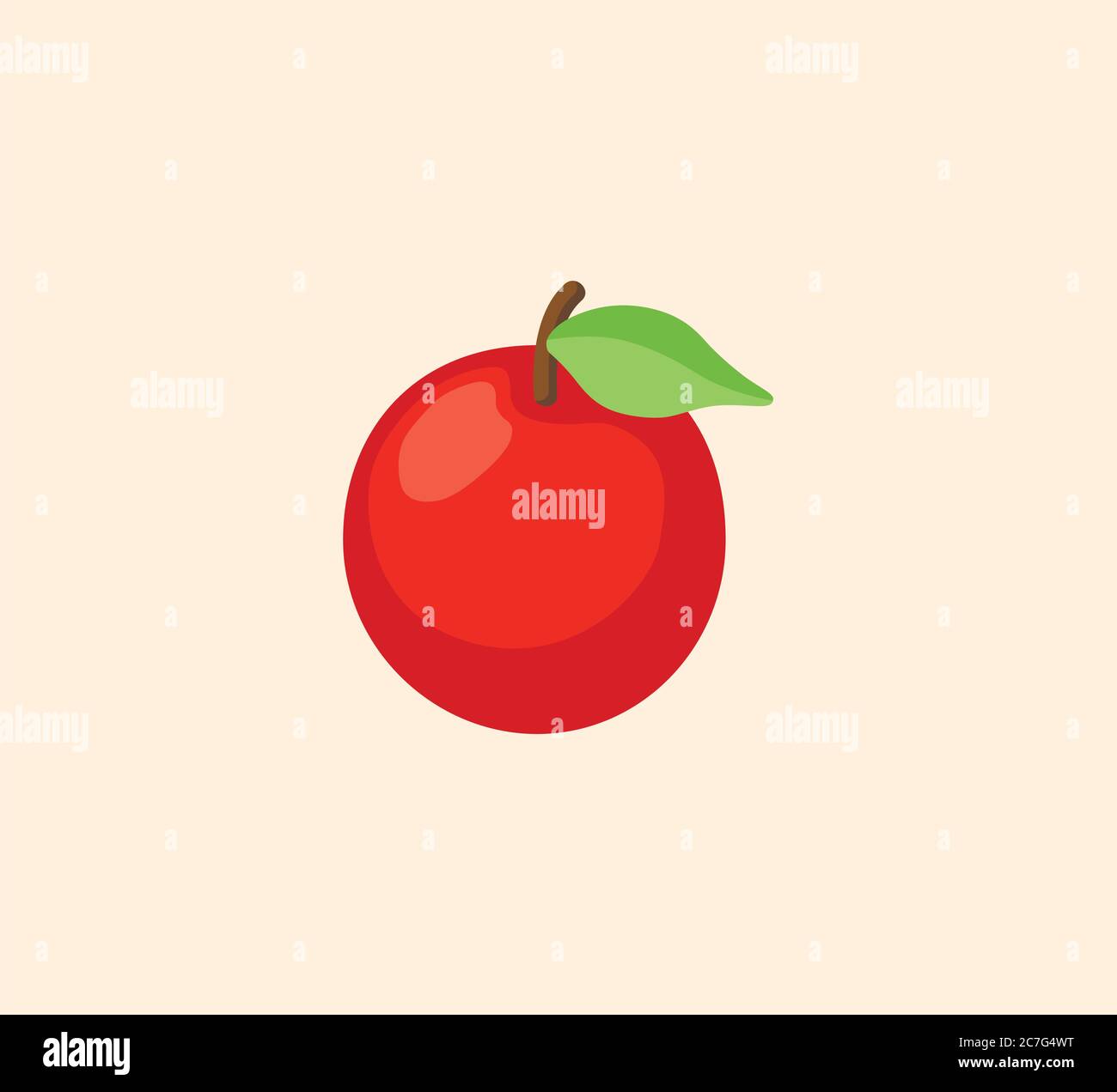 Red apple vector isolated illustration. Apple icon Stock Vector Image ...