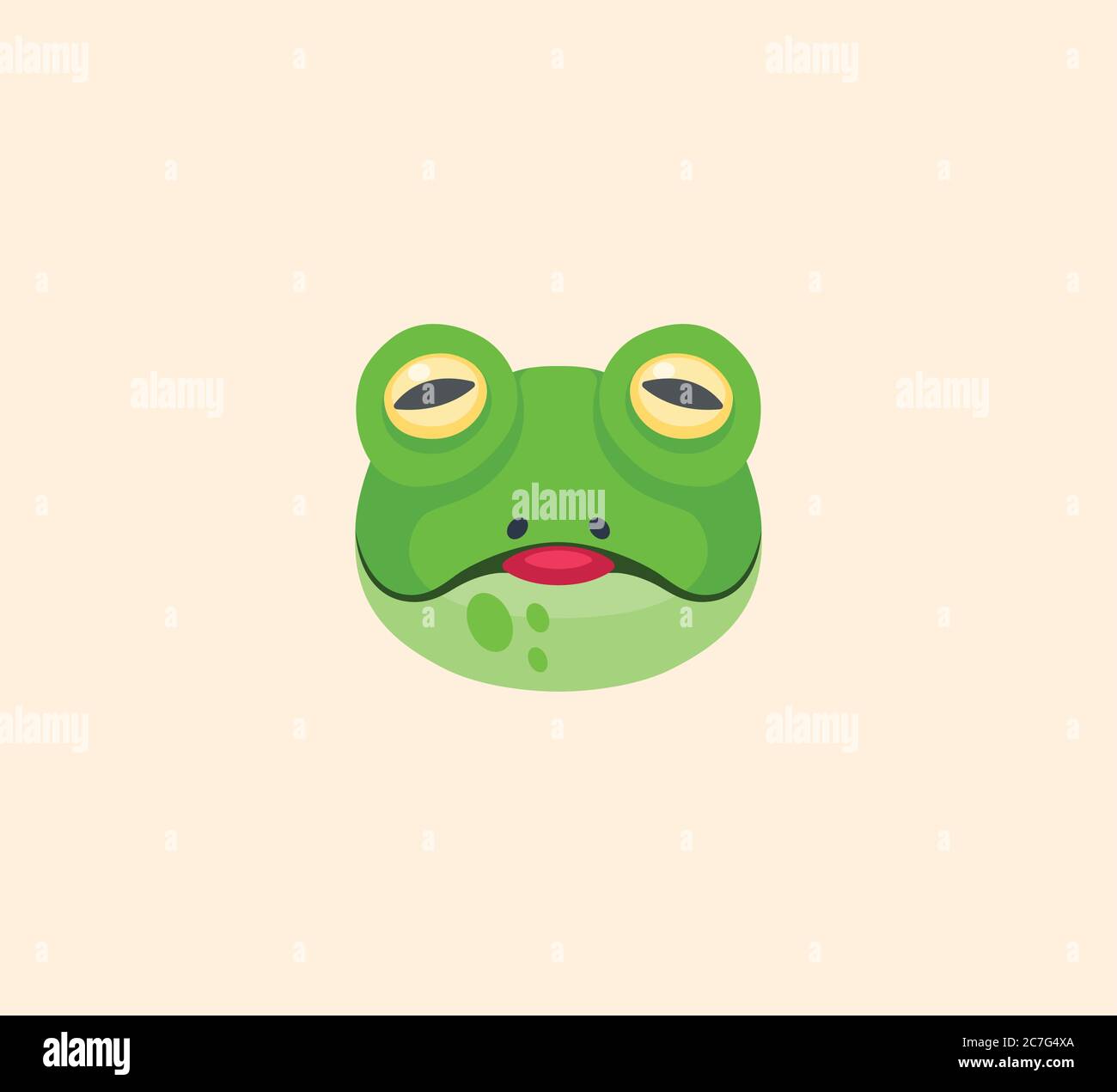 Frog face vector isolated illustration. Frog icon Stock Vector Image ...