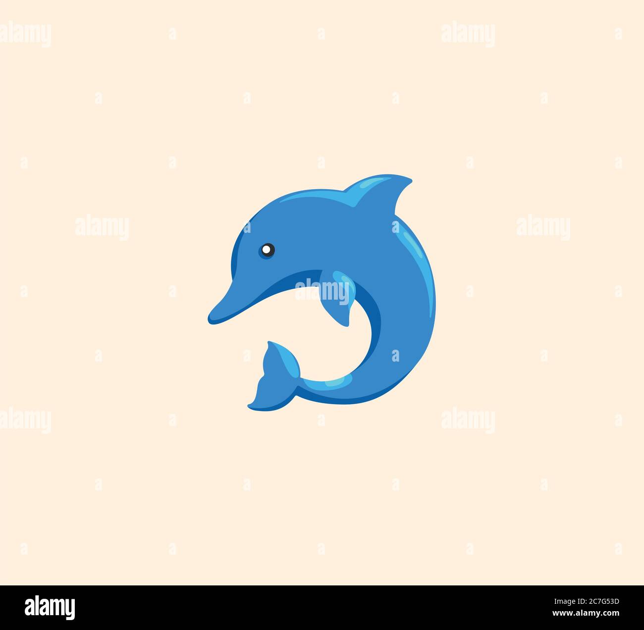 Dolphin vector isolated icon. Dolphin color illustration Stock Vector ...