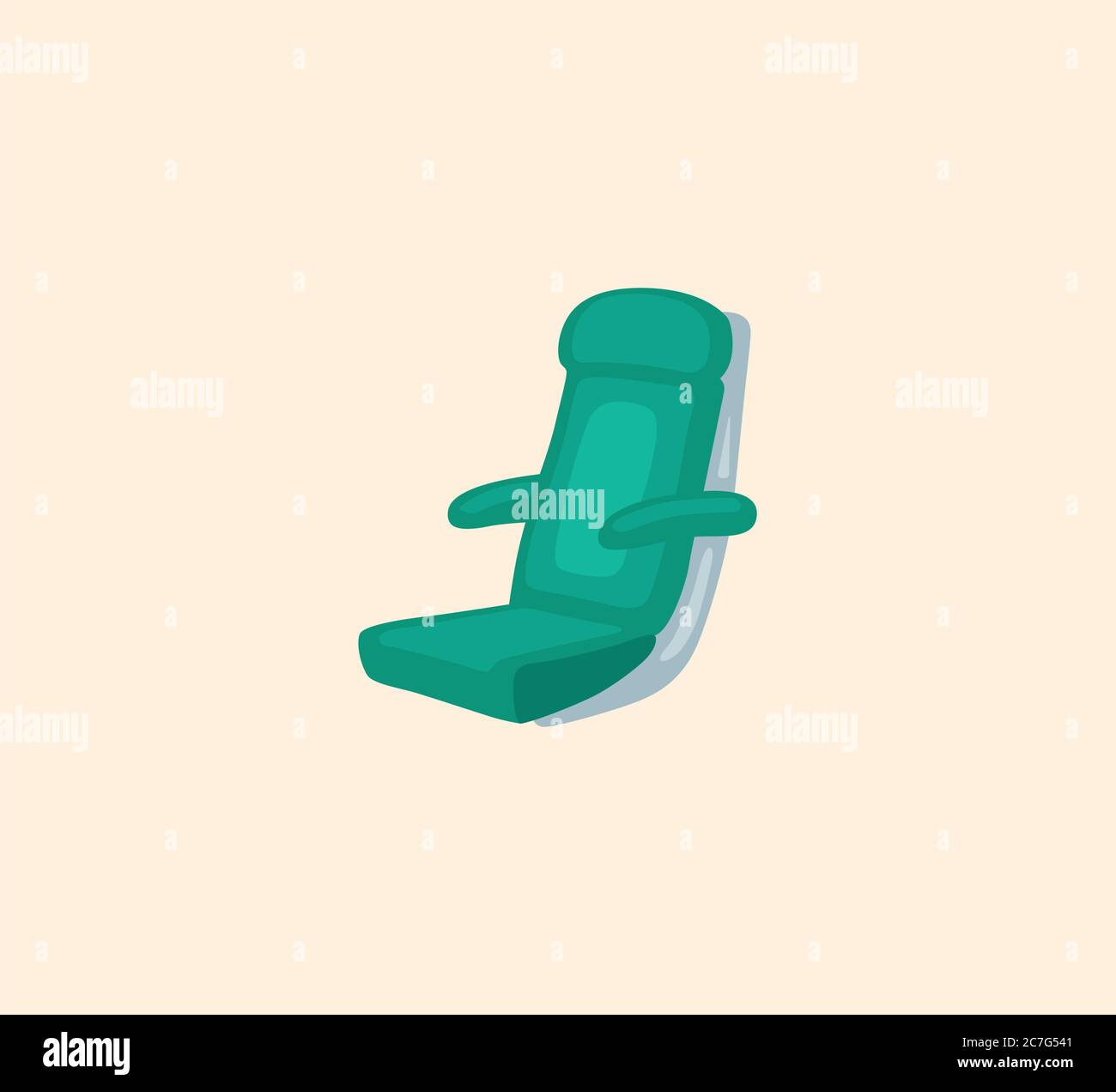 Passenger seat vector isolated illustration. Airplane seat icon Stock ...