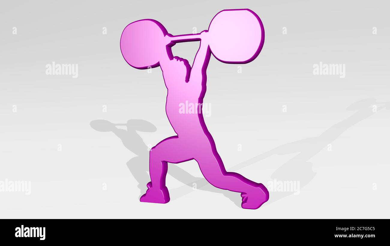 weight lifting from a perspective with the shadow. A thick sculpture ...