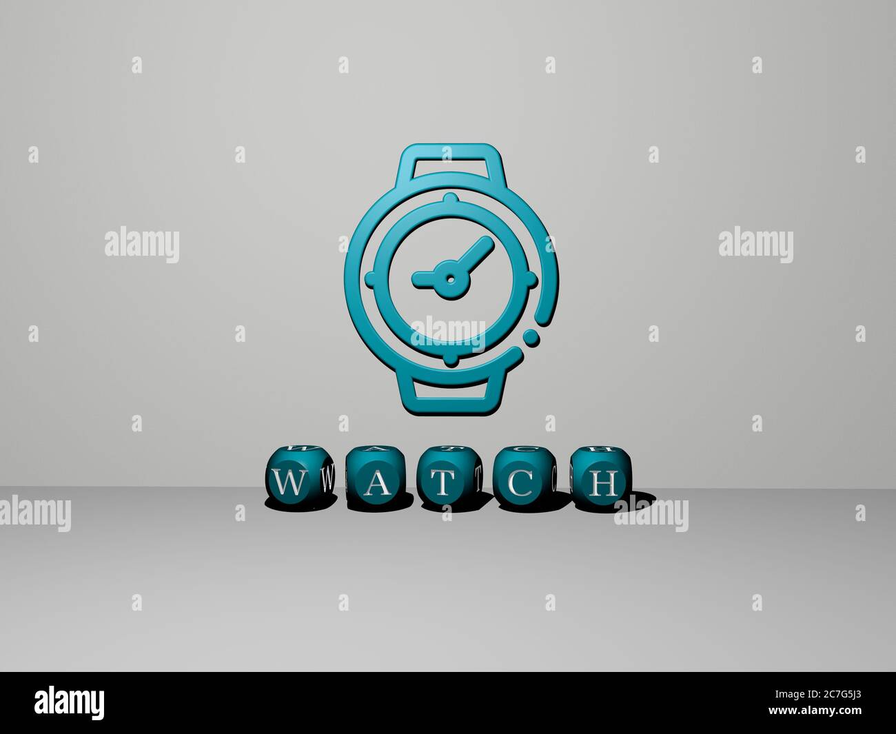 3D graphical image of WATCH vertically along with text built by ...