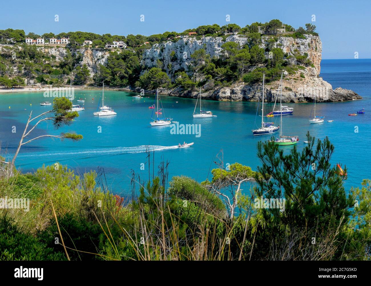 Cala Macarella, one of the most famous beaches on the island of Menorca ...
