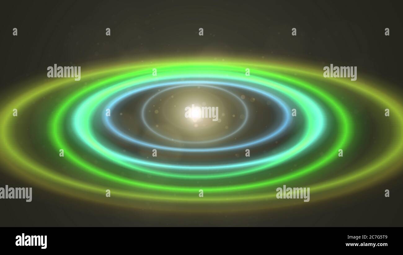 Abstract atom color rings background ray light Stock Photo - Alamy