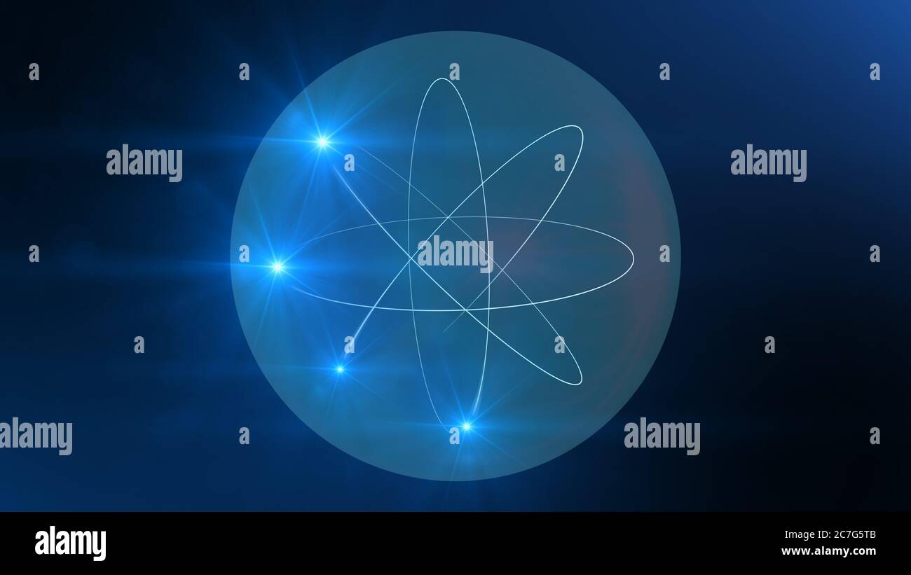 atom abstract light model, 3d illustration render Stock Photo - Alamy