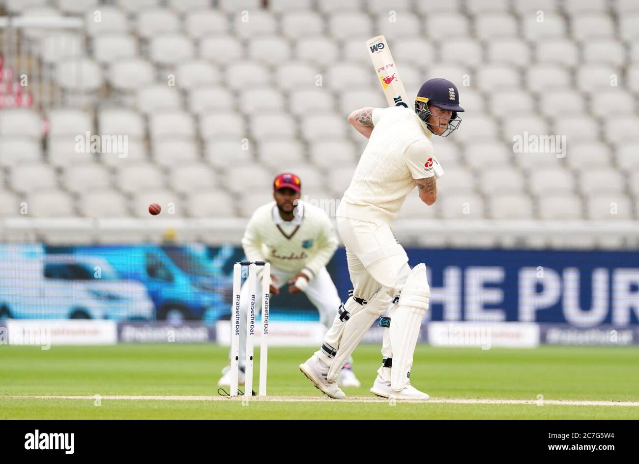 England's Ben Stokes bats during day two of the Second Test at Emirates ...