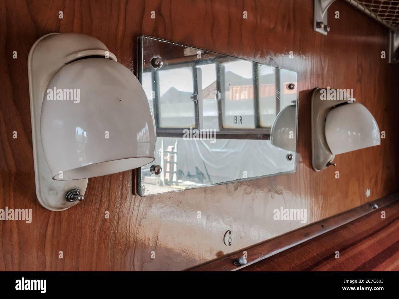 Shallow focus view of a period style light switch as seen within a ...