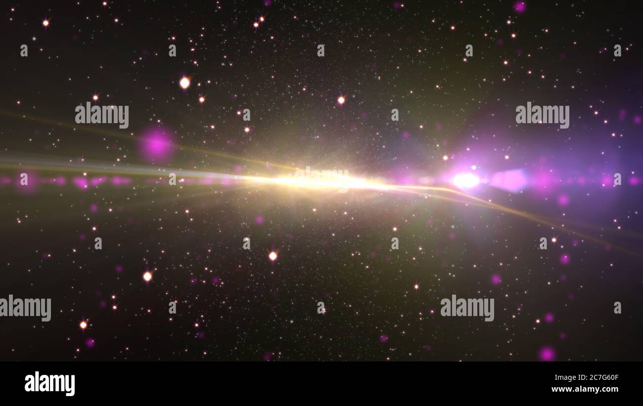 cosmos stars light lens flare in space Stock Photo - Alamy