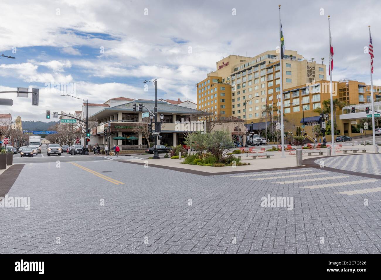 MONTEREY, CA, UNITED STATES - Jan 12, 2019: The downtown of the ...