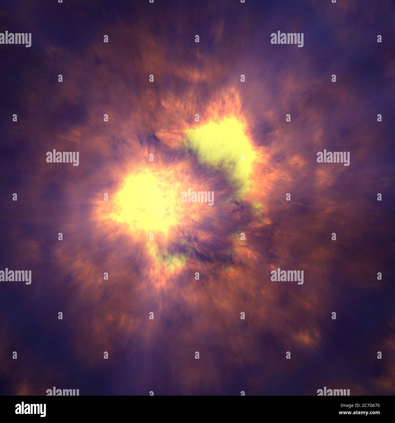 fire flame ball explosion in space, abstract illustration Stock Photo ...